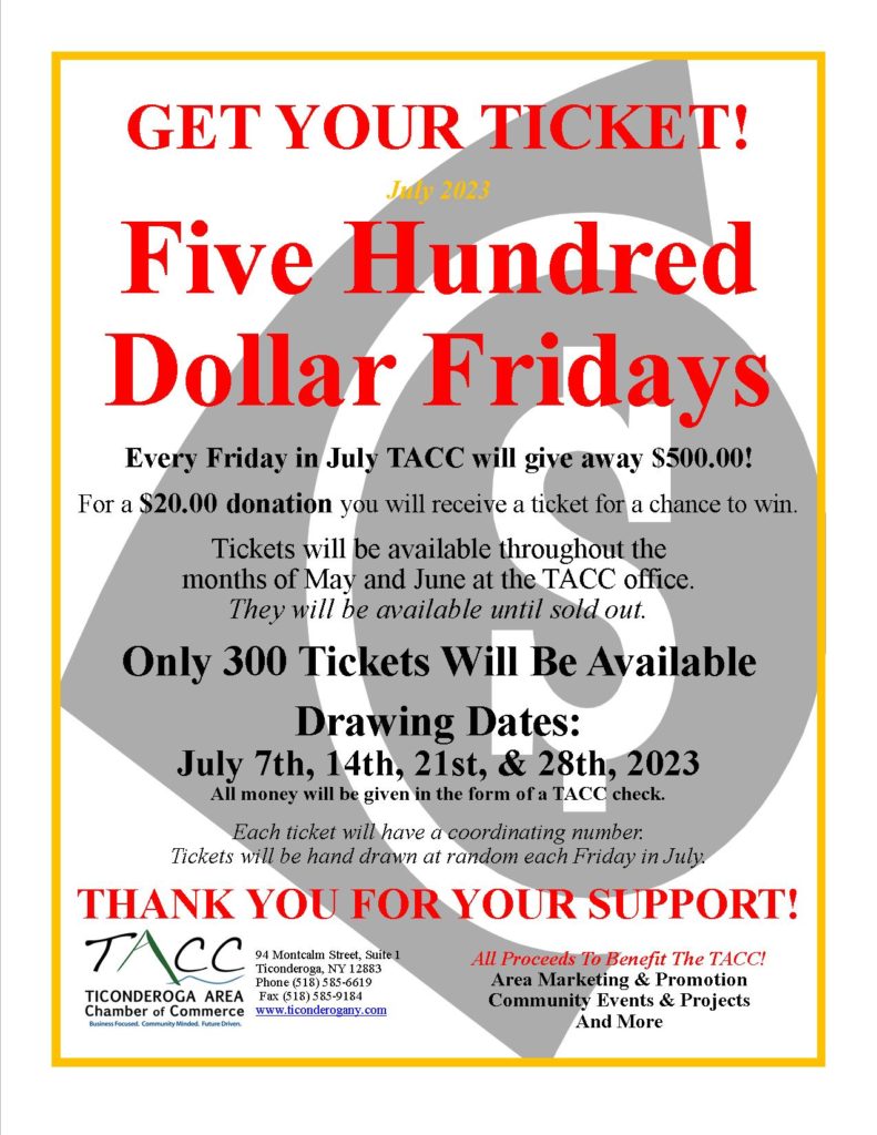 Ticonderoga Area Chamber of Commerce | Spring/Summer Five Hundred ...