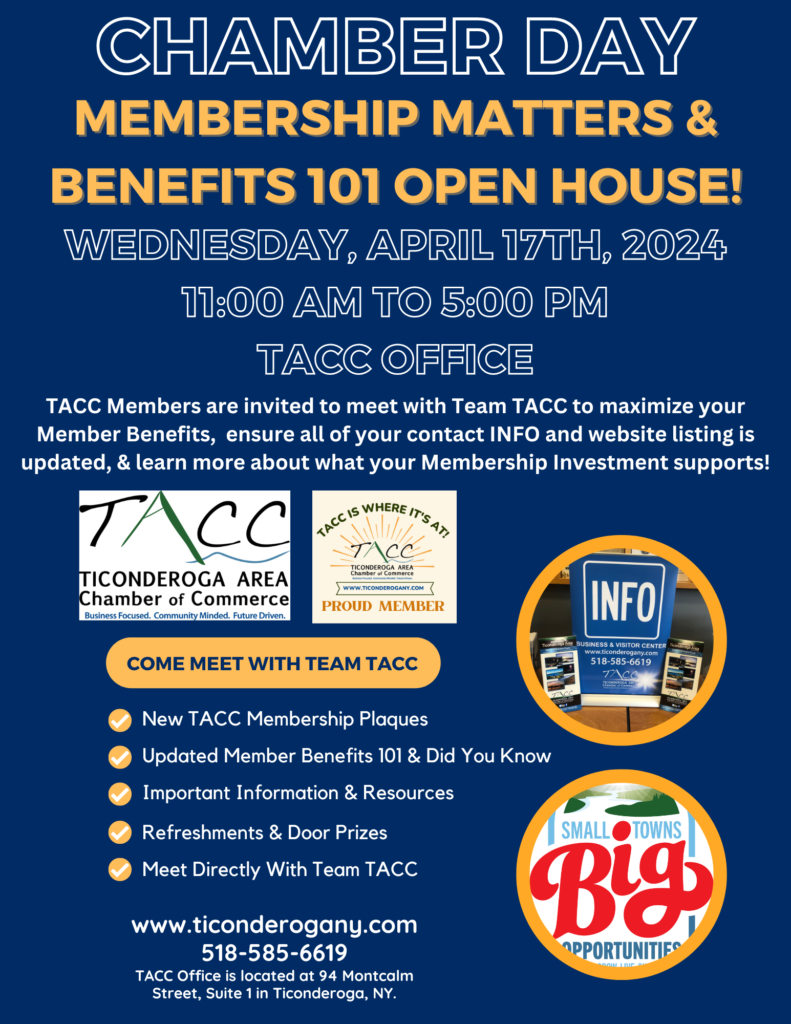 Ticonderoga Area Chamber of Commerce | Chamber Day: Membership Matters ...