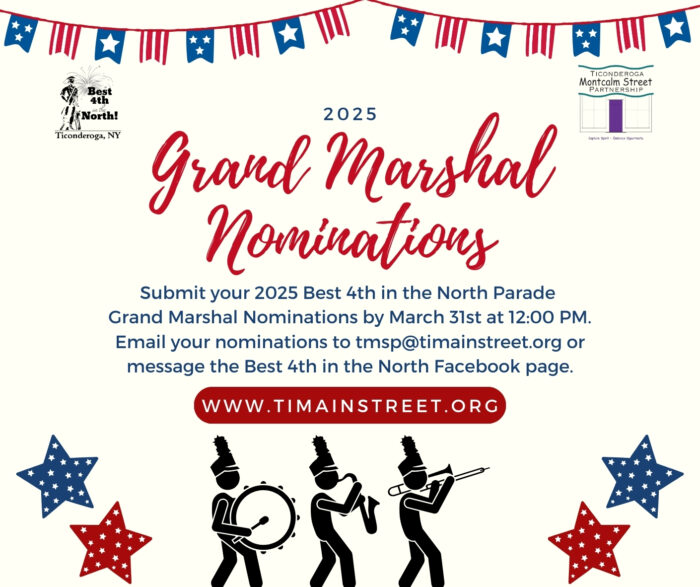 Ticonderoga Area Chamber of Commerce | 2025 Best 4th In The North Grand ...