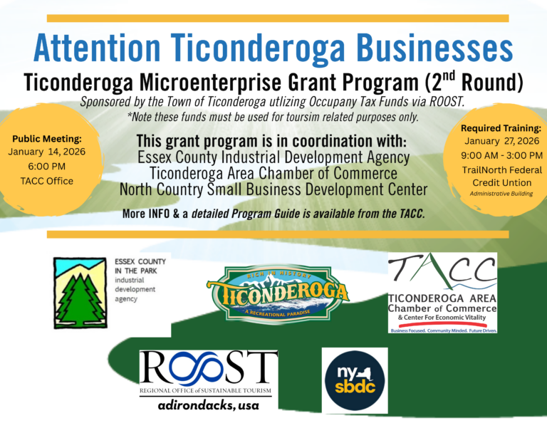 Ticonderoga Area Chamber of Commerce | 2026 Ticonderoga Microenterprise ...